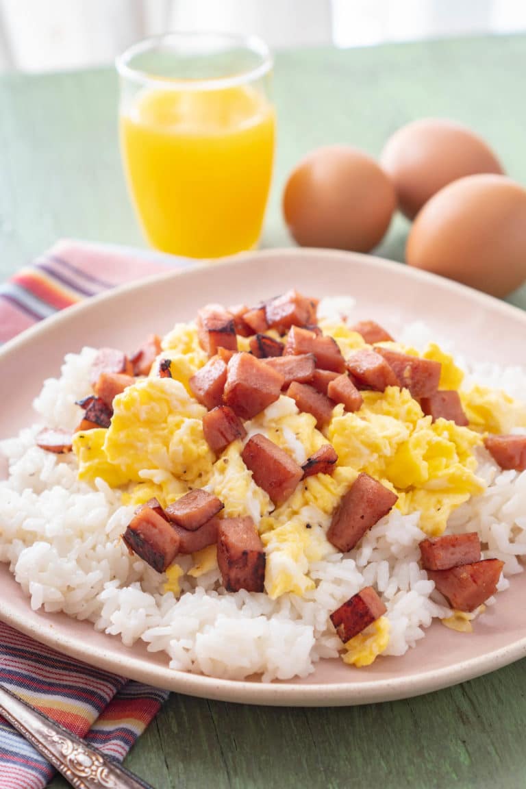 SPAM Eggs and Rice Recipe from Hawaii - Eating Richly