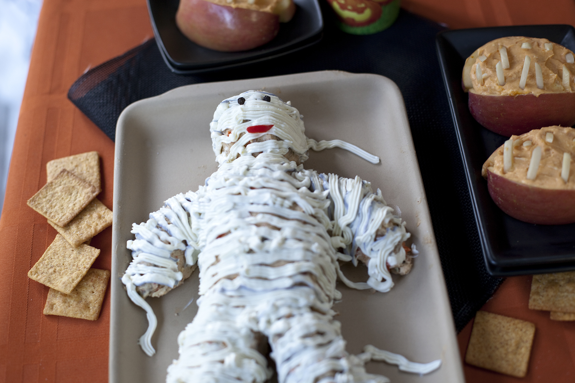 Easy Cheese Mummy for Halloween Potluck