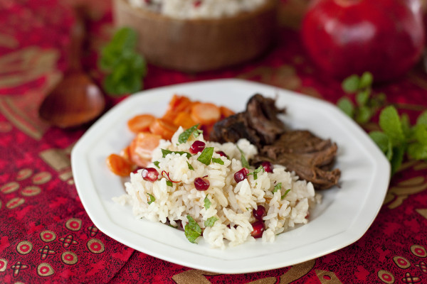Pomegranate Saffron Rice Recipe - Eating Richly