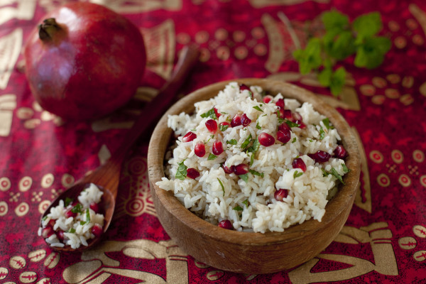 Pomegranate Saffron Rice Recipe - Eating Richly
