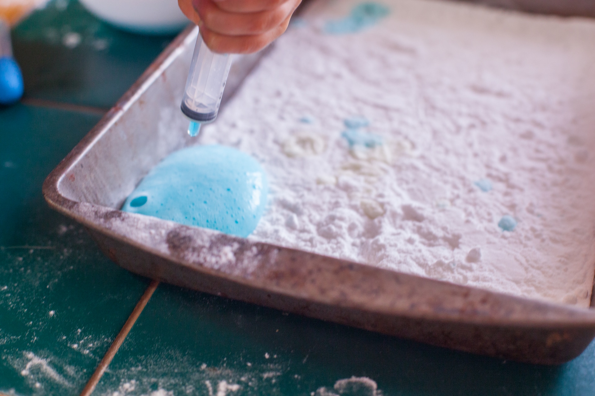 Toddler Science Experiment with Baking Soda Art - Eating Richly
