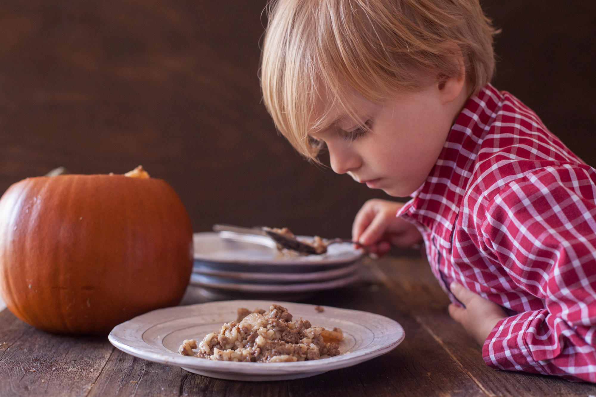 Ground Beef Dinner in a Pumpkin that Kids Can Help Make