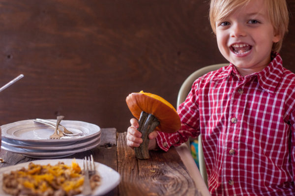 Ground Beef Dinner in a Pumpkin that Kids Can Help Make