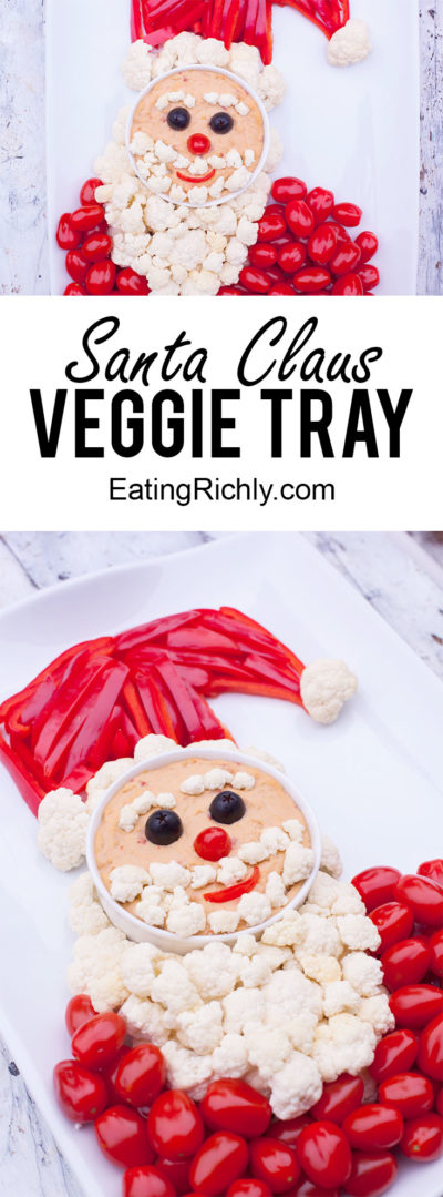 Santa Veggie Tray Appetizer for Christmas - Eating Richly