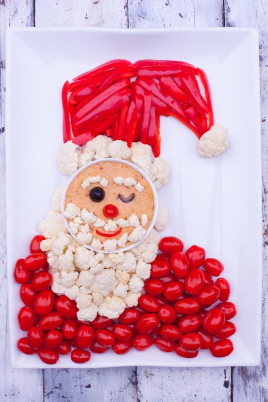 Santa Veggie Tray Appetizer for Christmas - Eating Richly