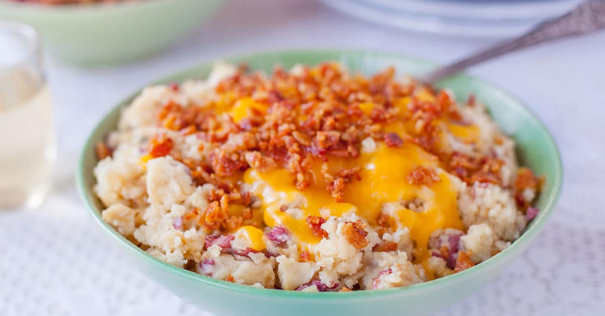 Red Skin Mashed Potatoes with Caramelized Onions - Eating Richly